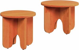 vidaXL Vidaxl - Couchtisch 2 pcs Wachsbraun 39.5 x 39.5 x 30 cm