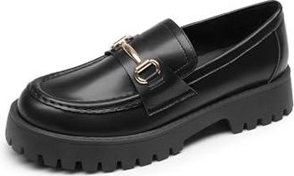 Dream Pairs Mocassins &agrave; plateforme &eacute;paisse &agrave; enfiler pour femme - Style d&eacute;contract&eacute; - Chaussures daffaires habill&eacute;es avec soutien de la vo&ucirc;te plantaire, Polyur&eacute;th