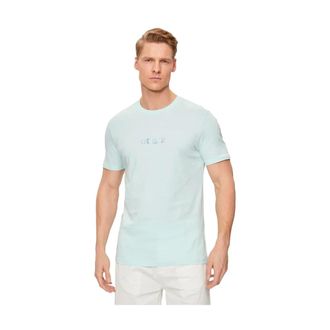 Guess Homme, Tops, Bleu, Taille: S T-shirt classique à manches courtes