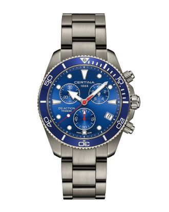 Certina DS Action Chrono, Quarz, Blau, Titan, 42mm Herrenuhr C048.417.44.041.00