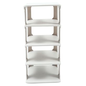 Cabilock Plastik Schuhregal Schuhstapler Weiß Platzsparend Stabiler Schuh Organizer mit Ablageflächensystem für Flur Wohnzimmer Schlafzimmer Vielseitig Nutzbar