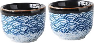 TOPBATHY 2stücke Traditionelle Keramik Sake Serviertassen Mikrowellenfest Für Koreanische Restaurants Und Teezimmer