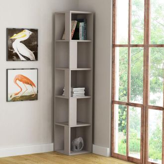 Decortie Decortie Biblioth&egrave;que dangle moderne Piano &Eacute;tag&egrave;re haute de pr&eacute;sentation gris moka 158,9 cm