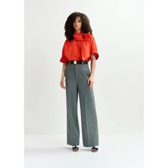 Elisabetta Franchi Ghoul Hg33 Wide Hosen - - Trousers - Damen - Grau - L