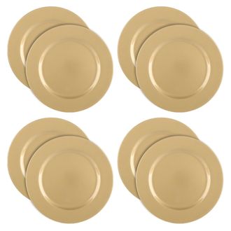 Com-Four 8x glänzende Platzteller - wiederverwendbare Unterteller als Tischdekoration - edle Dekoteller für Hochzeit, Familienfeier, Weihnachten - Charger Ø 32