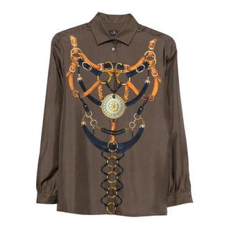 Etro Seidenhemd mit G&uuml;rteldruck - - Blouses & Shirts - Damen - Braun - M