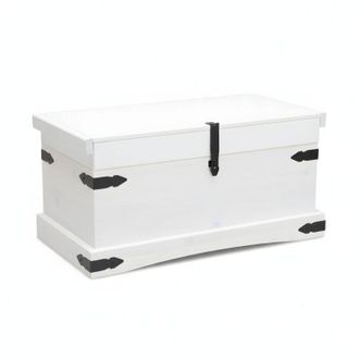 ebuy24 Ebuy24 - New Mexico Coffre, largeur 92 cm, hauteur 45 cm, blanc/cir&eacute;