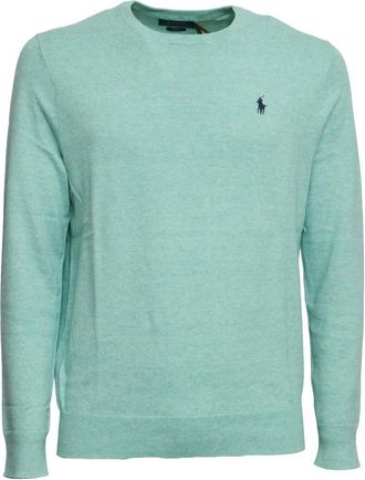 Polo Ralph Lauren Homme, Pulls, Vert, Taille: S Pull Ras du Cou avec Poney Brod&eacute;