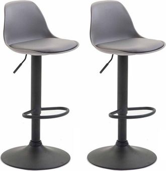 Clp 2er Set Barhocker Kiel Kunststoff schwarz grau