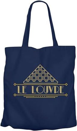 Fabulous Tote Bag Sac Shopping en Toile Bleu - Le Louvre Paris France Luxe Style Architecture - 10 L