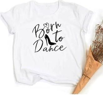 Keephen Femmes Danse T-Shirt Dr&ocirc;le Danse Amoureux Col Ras du Cou T-Shirt Danse Danseur Impression 3D Manches Courtes Tee Casual Col Rond Tops