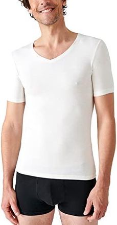 Damart T-Shirt Manches Courtes col V Thermolactyl Sensitive Homme Blanc Taille XXL (118-125)