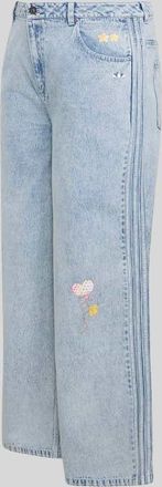 adidas Originals Loose Fit Jeans aus reiner Baumwolle mit Stickereien