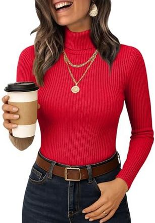 Generic Pull Femme Chic Et Elegant Oversize Chaud Fashion Laine Taille Pulls, Gilets Et Sweats Long Rouge Pulls Blanc Cachemire V&ecirc;tements Femmes WomenS Haut H