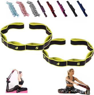 Generic 2PC Fitness-Widerstandsband f&uuml;r Dehn&uuml;bungen und Yoga, verschlei&szlig;fester Fitness-Stretch-Trainingsg&uuml;rtel, 8-teilige elastische Trainingsb&auml;nder f&uuml;r t&auml;gli