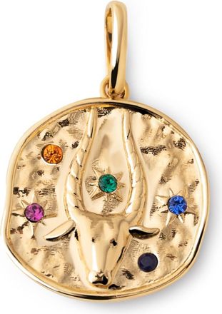 Singularu Sternzeichen Charm. Messing mit 18 Kt Vergoldeter Beschichtung und Zirkonia. Schmuck für Damen. Steinbock