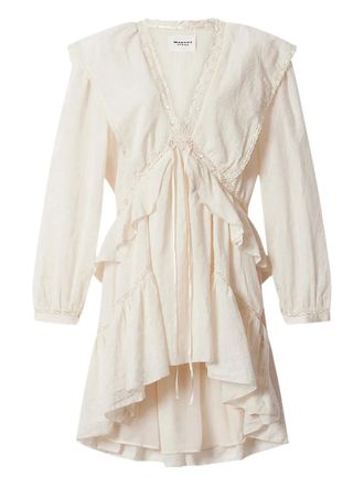 Isabel Marant robe courte Damya &agrave; volants - Tons neutres