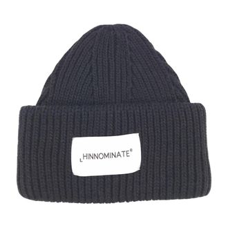 Hinnominate Gerippte Beanie mit Logo-Patch - - Accessories - Damen - Schwarzk - ONE SIZE