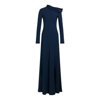 Alberta Ferretti Robe longue fendue &eacute;paules d&eacute;nud&eacute;es - Femme - Robes - Bleu - Taille: 42 FR