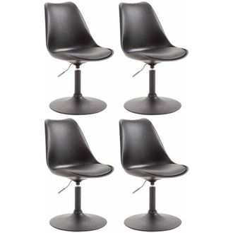Clp Ensemble de 4 chaises de restauration noires en plastique en plastique, Schwarz