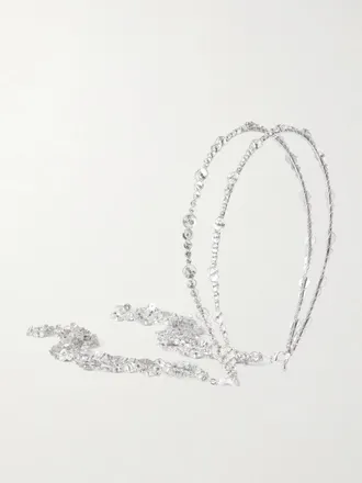 Jennifer Behr Serre-tête En Plaqué Rhodium Et Cristaux Loretta - Neutres