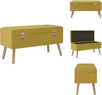 vidaXL Bank mit Stauraum 80 cm Senfgelb Samt - Samtbank - Sitzbank - Flurbank - Beistelltisch - Vintage M&ouml;bel