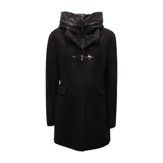 Fay Femme, Vestes, Noir, Taille: 44 FR Manteau Montgomery &agrave; brandebourg