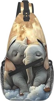 Generic Cloud Moon Elephant Sac &agrave; bandouli&egrave;re de voyage pour homme Sac &agrave; dos de randonn&eacute;e