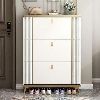 Generic Grande &eacute;tag&egrave;re &agrave; chaussures avec 3 tiroirs rabattables, organiseur autonome pour placard, couloir, chambre &agrave; coucher