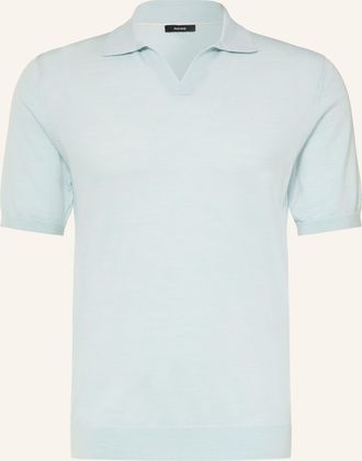 Reiss Reiss Strick-Poloshirt Duchie Aus Merinowolle blau