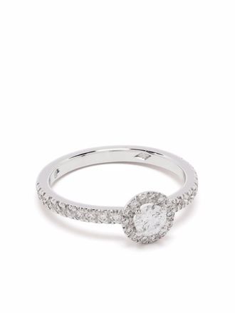 Loyal.e Paris bague Couronne en or blanc recycl&eacute; 18ct pav&eacute;e dun diamant - Argent