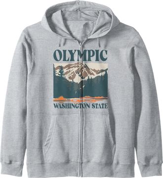 Trendy Apparel Olympic Washington State Mountain Forest Kapuzenjacke