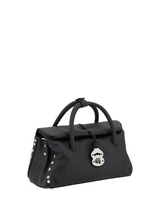 Zanellato Womens Dotta Centauro Shoulder Bag Black Nero Calf Leather Bos Taurus