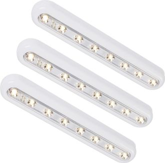 Lights4fun 3er Set LED Touch Leuchtleiste warmwei&szlig; Batteriebetrieb 28cm