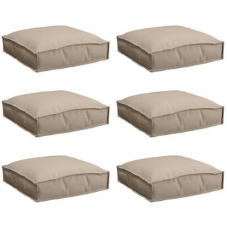 vidaXL Coussin pour assise de palette 6 pcs Taupe 40 x 40 x 8 cm vidaXL
