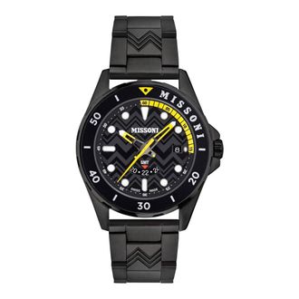 Missoni GMT Sportliche Eleganz Analoguhr - - Accessories - Herren - Schwarzk - ONE SIZE
