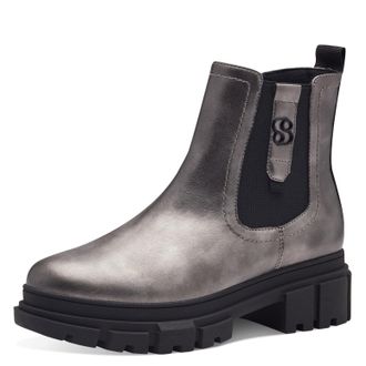 s.Oliver Damen Chelsea Boots mit Reißverschluss Vegan, Silber (Pewter), 38 EU
