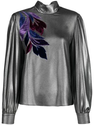 Alberta Ferretti Bluse mit metallischem Finish - Grau
