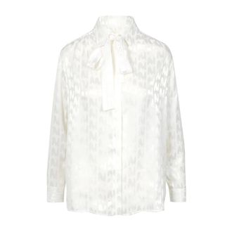 Msgm TheMwave Jacquard Satin Shirt - - Blouses & Shirts - Damen - Wei&szlig; - M