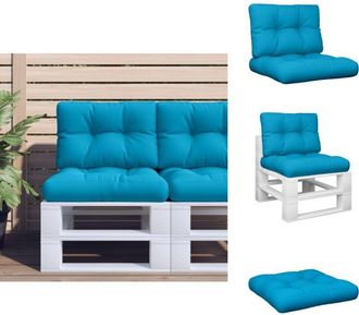 vidaXL Vidaxl - Palettenkissen 2 Stk. Blau Stoff - Sitzkissen - Gartenkissen - Balkonkissen - Polstersitz - Au&szlig;enkissen