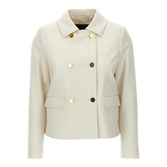 Kiton Cropped Double-Breasted Jacket - - Jackets - Damen - Wei&szlig; - M