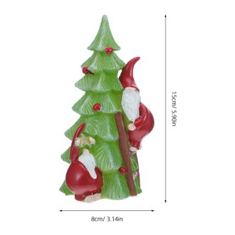 Valiclud Leuchtende Weihnachtsbaum-Figur aus Kunstharz Beleuchteter Mini-Weihnachtsbaum als Tischdekoration Weihnachtsskulptur f&uuml;r Festliche Innendekoration