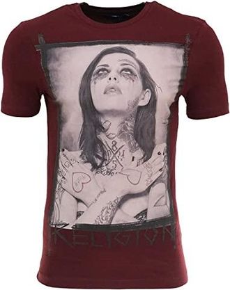 Religion Clothing T-Shirt Tatouage Fille Homme, Oxblood, XXL