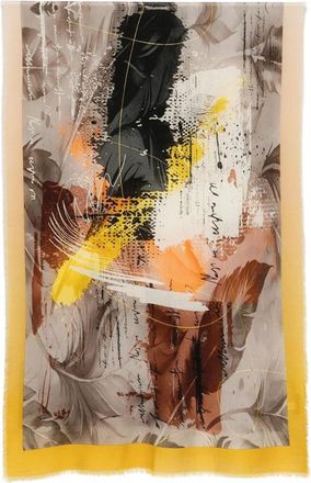 D'Aniello Abstract-print Frayed Scarf