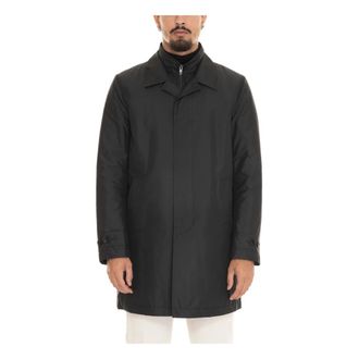 Fay Nylonjacke mit Logo- Verschluss und Taschen - - Coats - Herren - Schwarzk - L