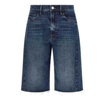 Mother Femme, Shorts, Bleu, Taille: W30 The Half-Pipe Bermuda Fray