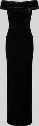 Christian Berg Cocktail Maxikleid aus Samt im Off-Shoulder-Look