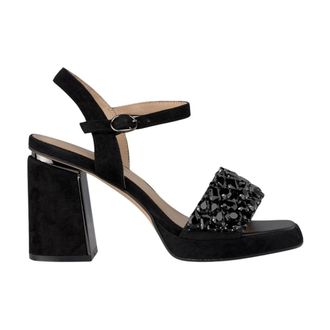 Alma En Pena Sandalette mit Perlenabsatz - - Shoes - Damen - Schwarzk - 36 EU