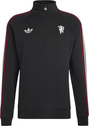 adidas Homme, Sweatshirts et sweats &agrave; capuche, Noir, Taille: XL Manchester United Originals Half Zip Top