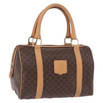 Celine Sac Boston Vintage Pre-owned en toile - Femme - Pre-owned - Brun - Taille: ONE Size